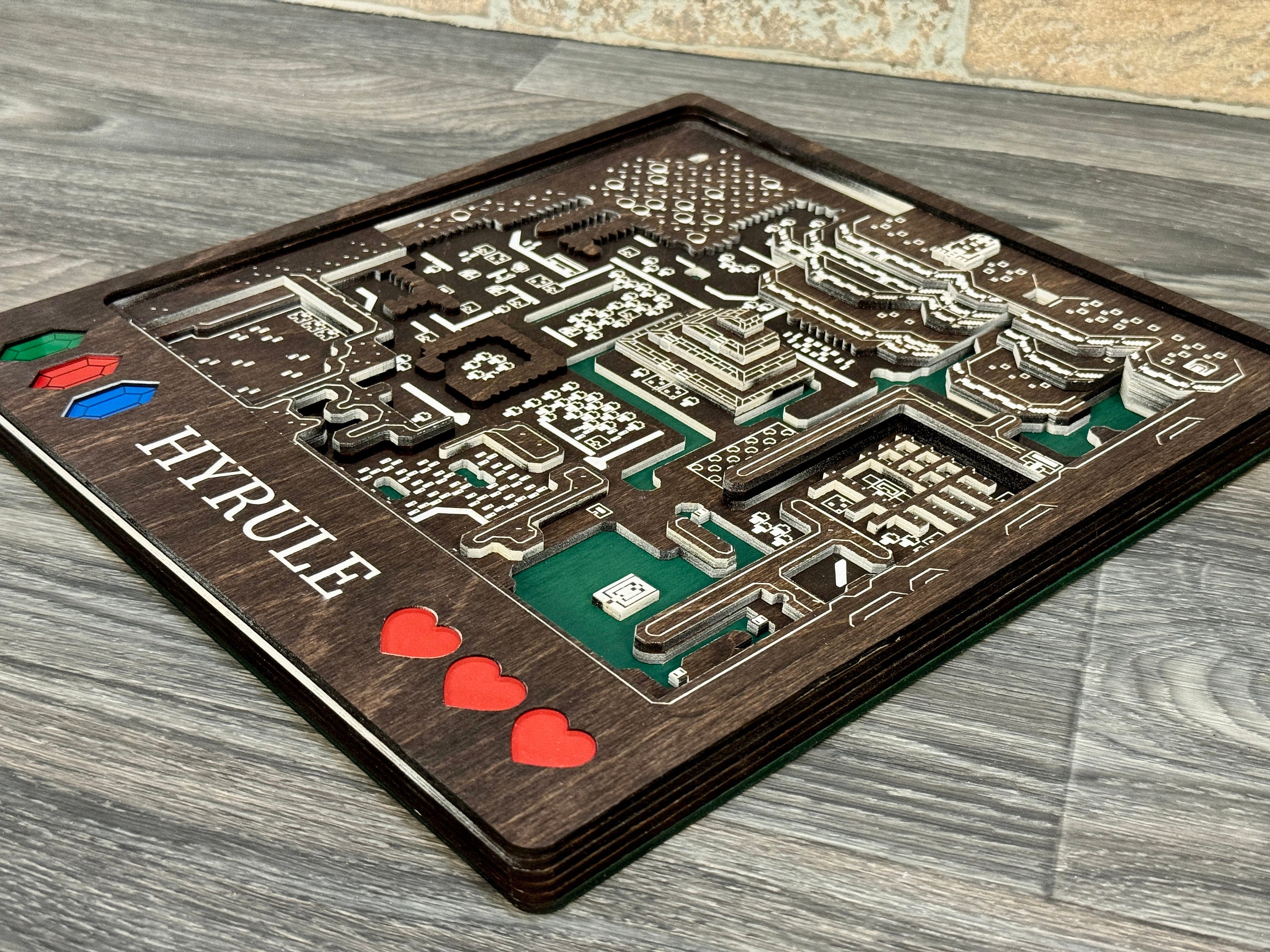 3D Dark World Hyrule Video Game Map Laser Cut Wood Multilayer Custom ...
