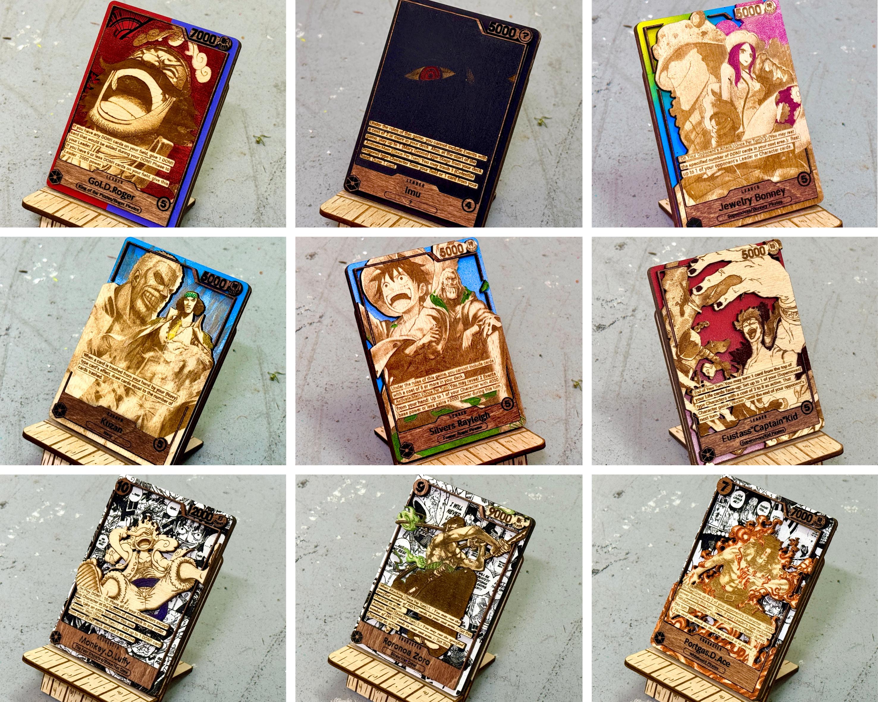3D Wooden Anime Trading Card Replica Laser Cut Multi-layered Leaders ...