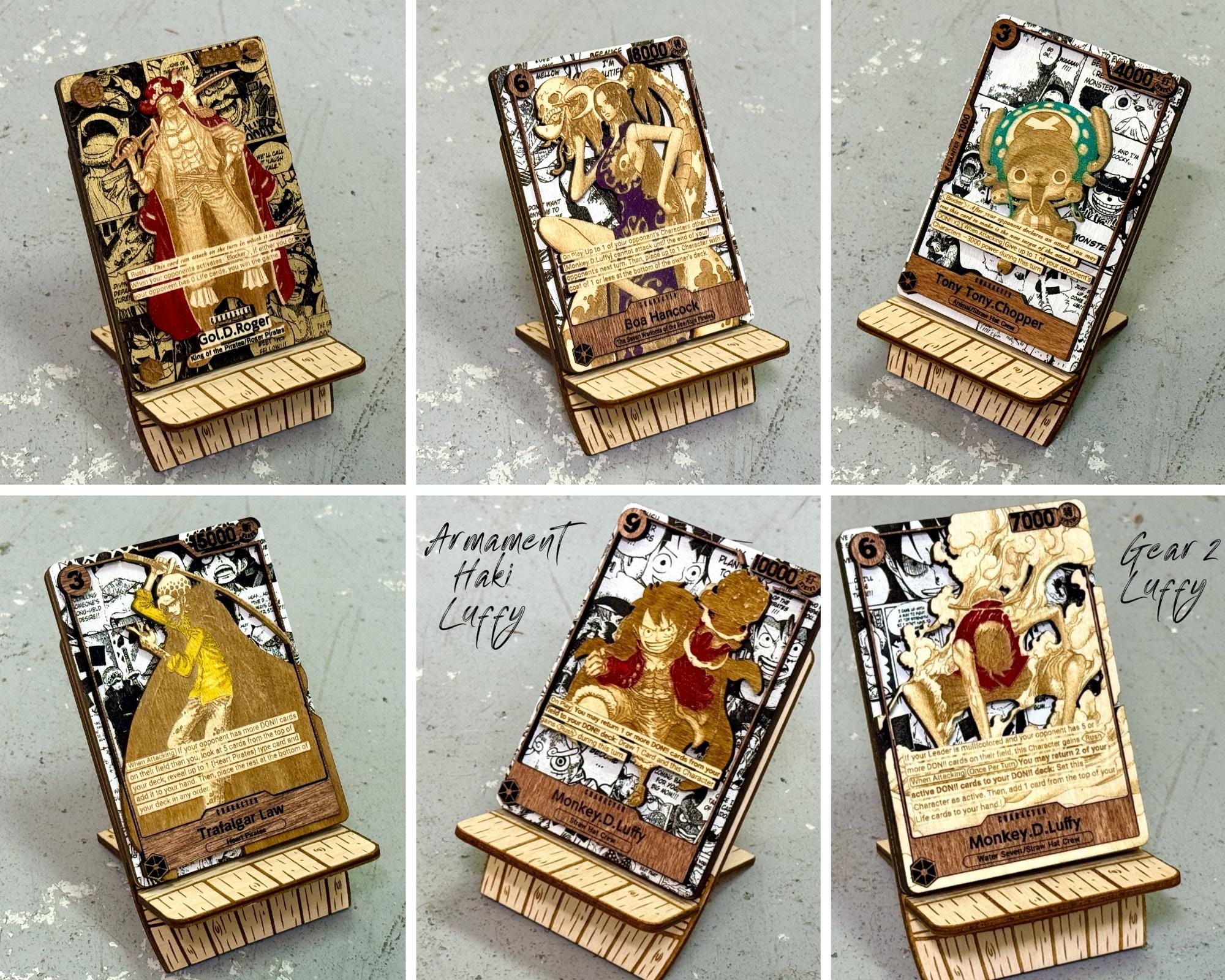 3D Wooden Anime Trading Card Replica Laser Cut Multi-layered Leaders ...