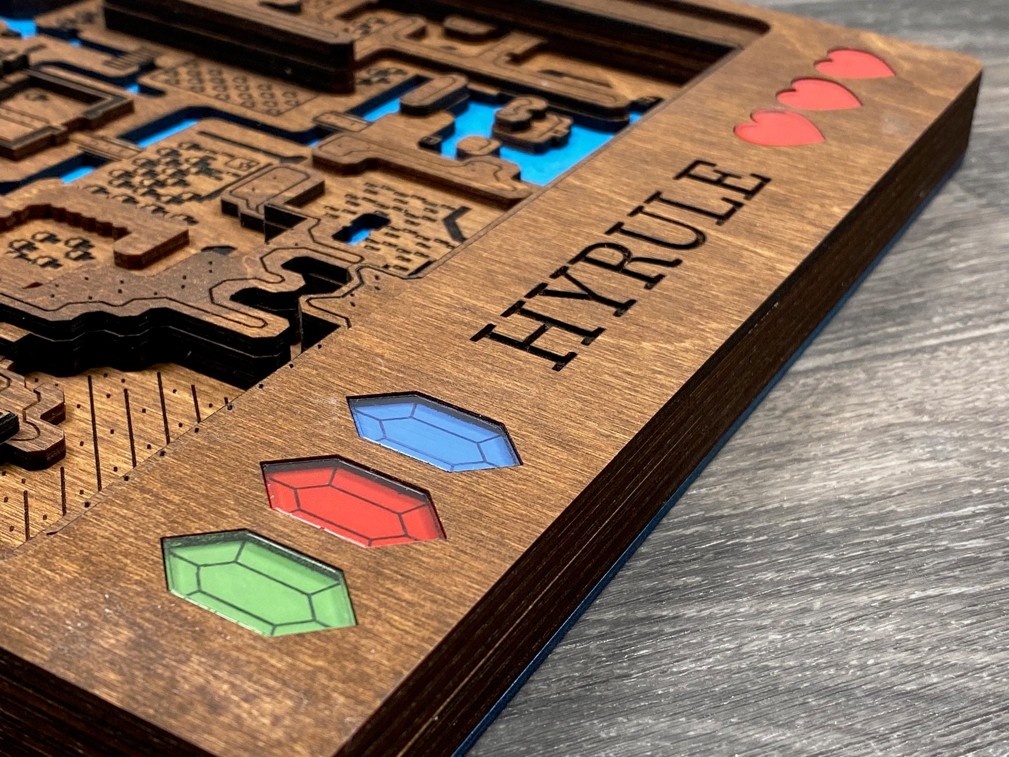 3D Hyrule Video Game Map Laser Cut Wood Multilayer Custom | Etsy UK