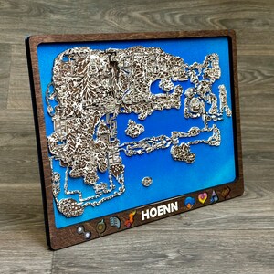 3D Hoenn Video Game Map Laser Cut Wood Multilayer Custom Decor Nintendo ...