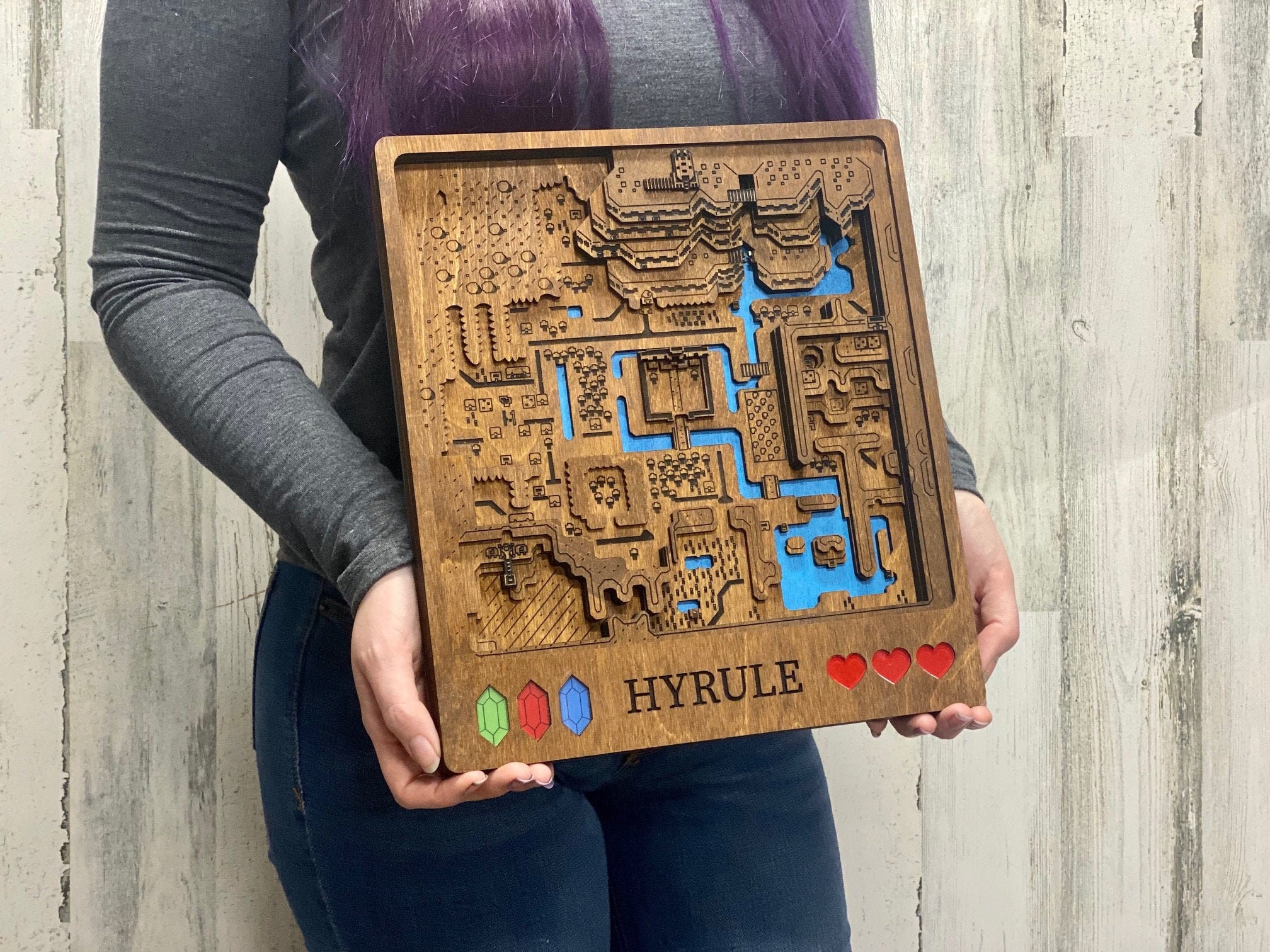 3D Hyrule Video Game Map Laser Cut Wood Multilayer Custom | Etsy UK