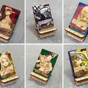 3D Wooden Anime Trading Card Replica Laser Cut Multi-layered Leaders ...