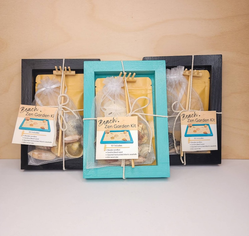 Beach Zen Garden Kit Desktop Sand Box Meditation Set - Etsy