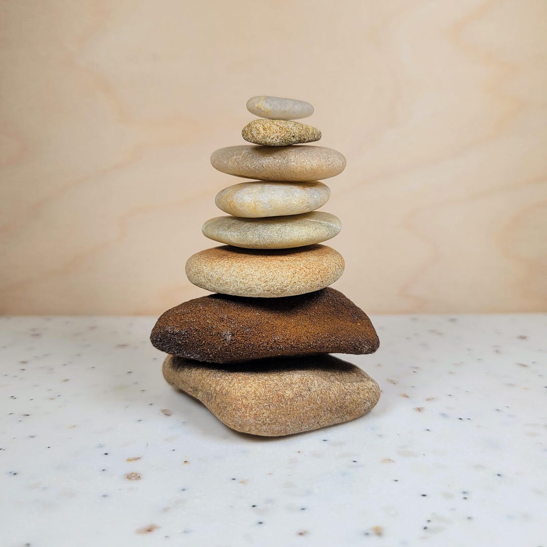 Meditation Stone Set Zen Balancing Stones Rock Cairn Stacking Beach ...