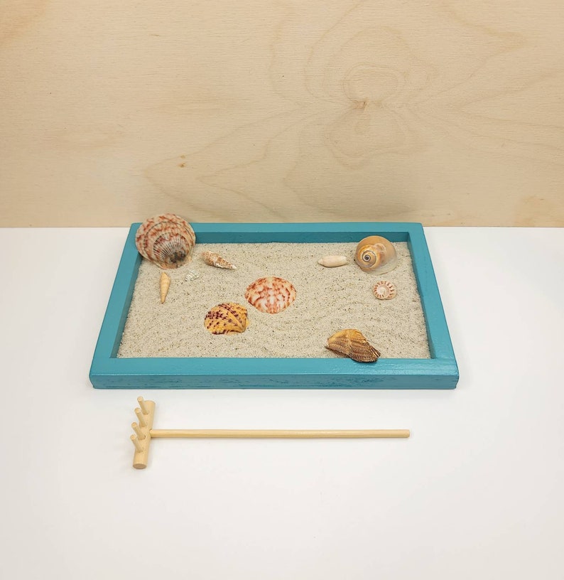 Beach Zen Garden Kit Desktop Sand Box Meditation Set | Etsy