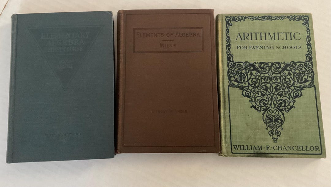 Antique Math & Algebra Textbook Lot-1894-1924 - Etsy