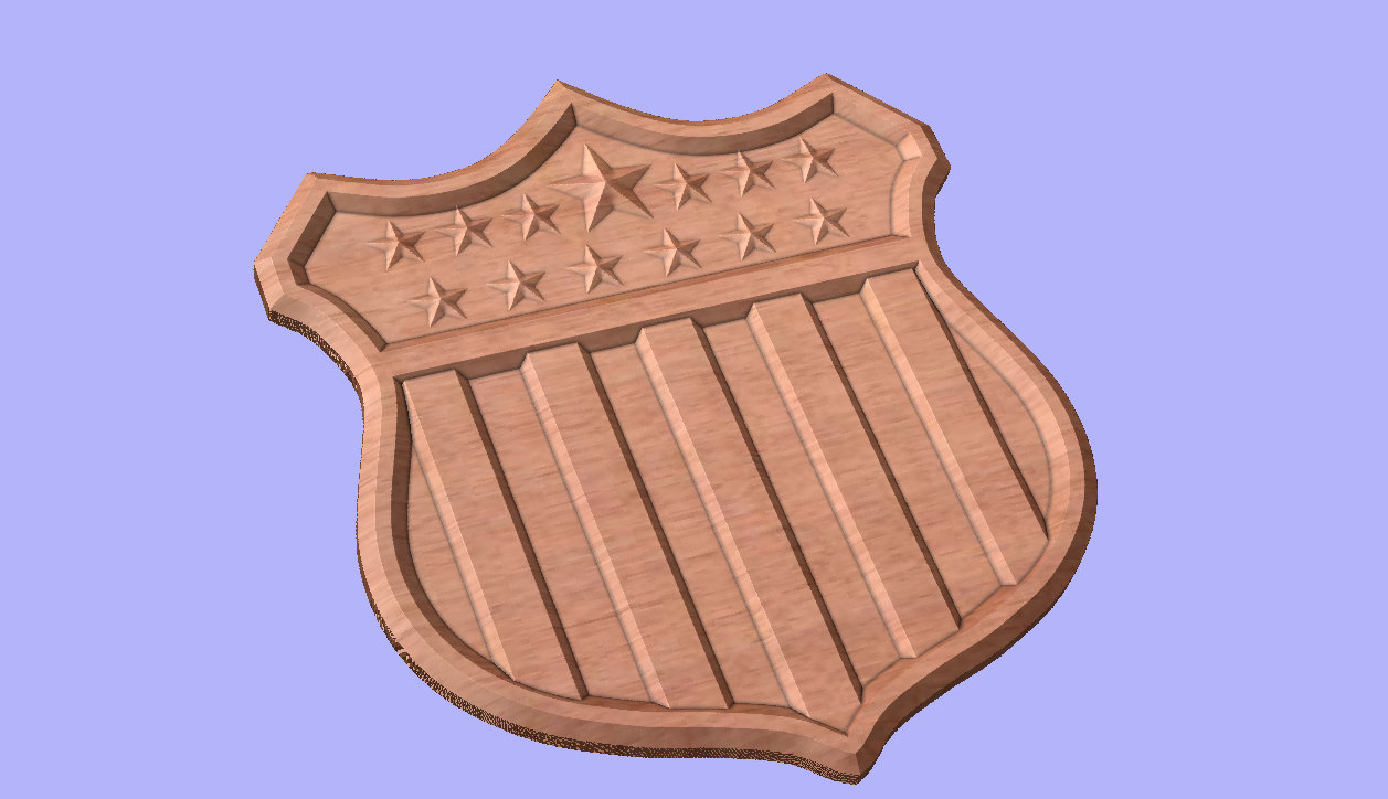 CNC Vintage American Patriotic Shield Panel Plaque Pattern 3D Design ...