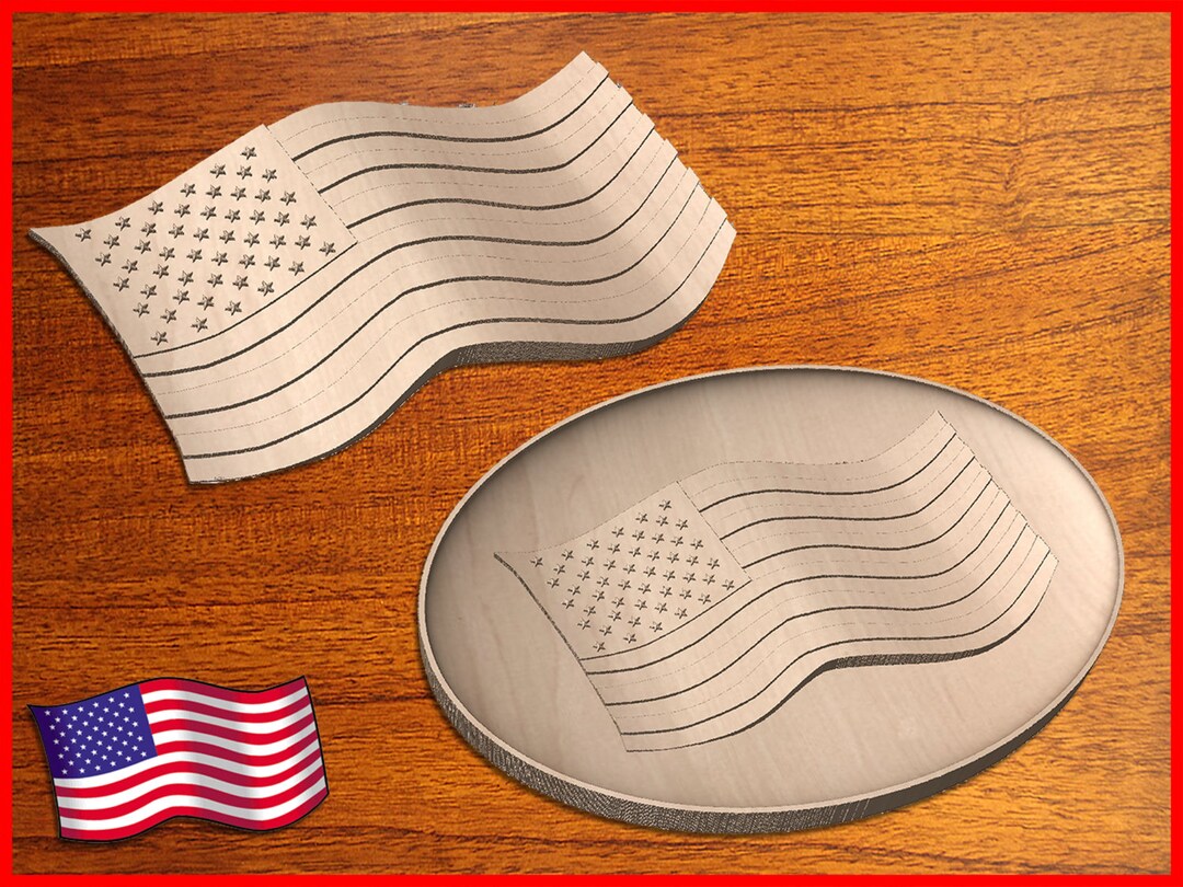 Two Stars and Stripes 3D Design Cnc Pattern for Your CNC Router / STL ...