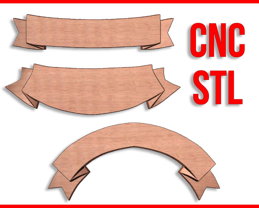 Banner Ribbon CNC Patterns for Your CNC Router / STL File - Etsy