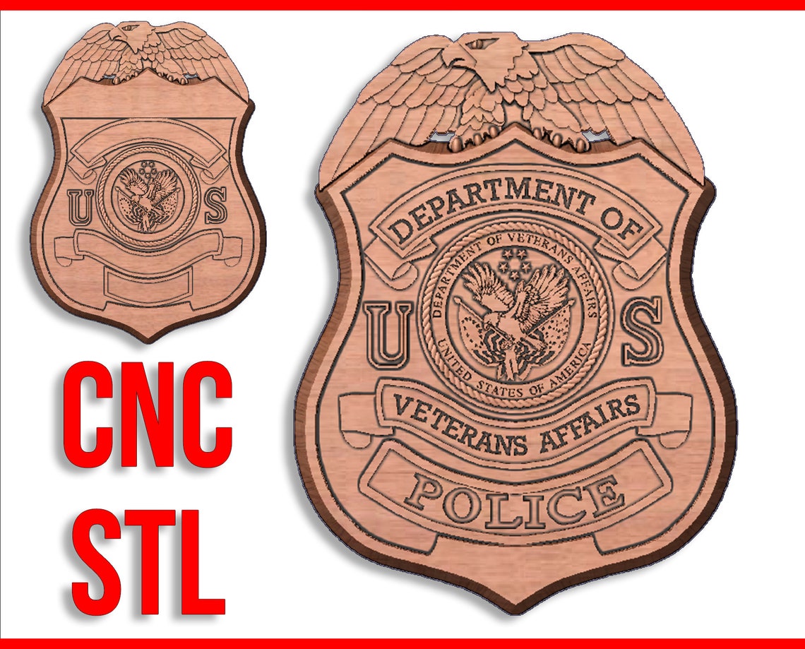 Department of Veterans Affairs VA Police Badge CNC Pattern 3D Design ...