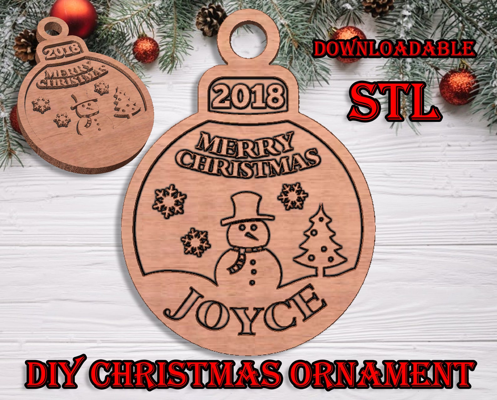 Christmas Ornament 3D Design Cnc Pattern for Your CNC Router / STL File ...