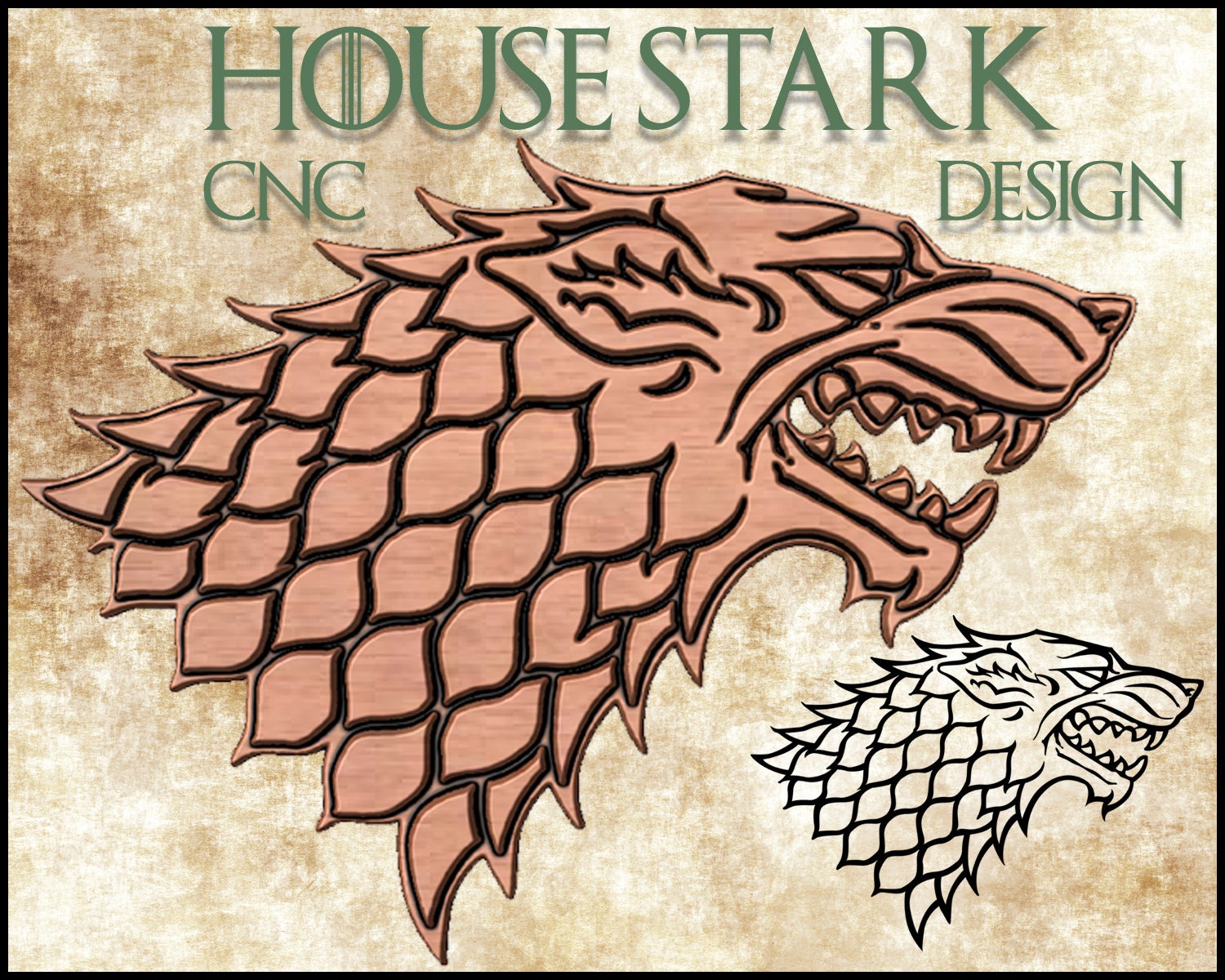 House Stark 3D Cnc Pattern for Your CNC Router / STL File - Etsy