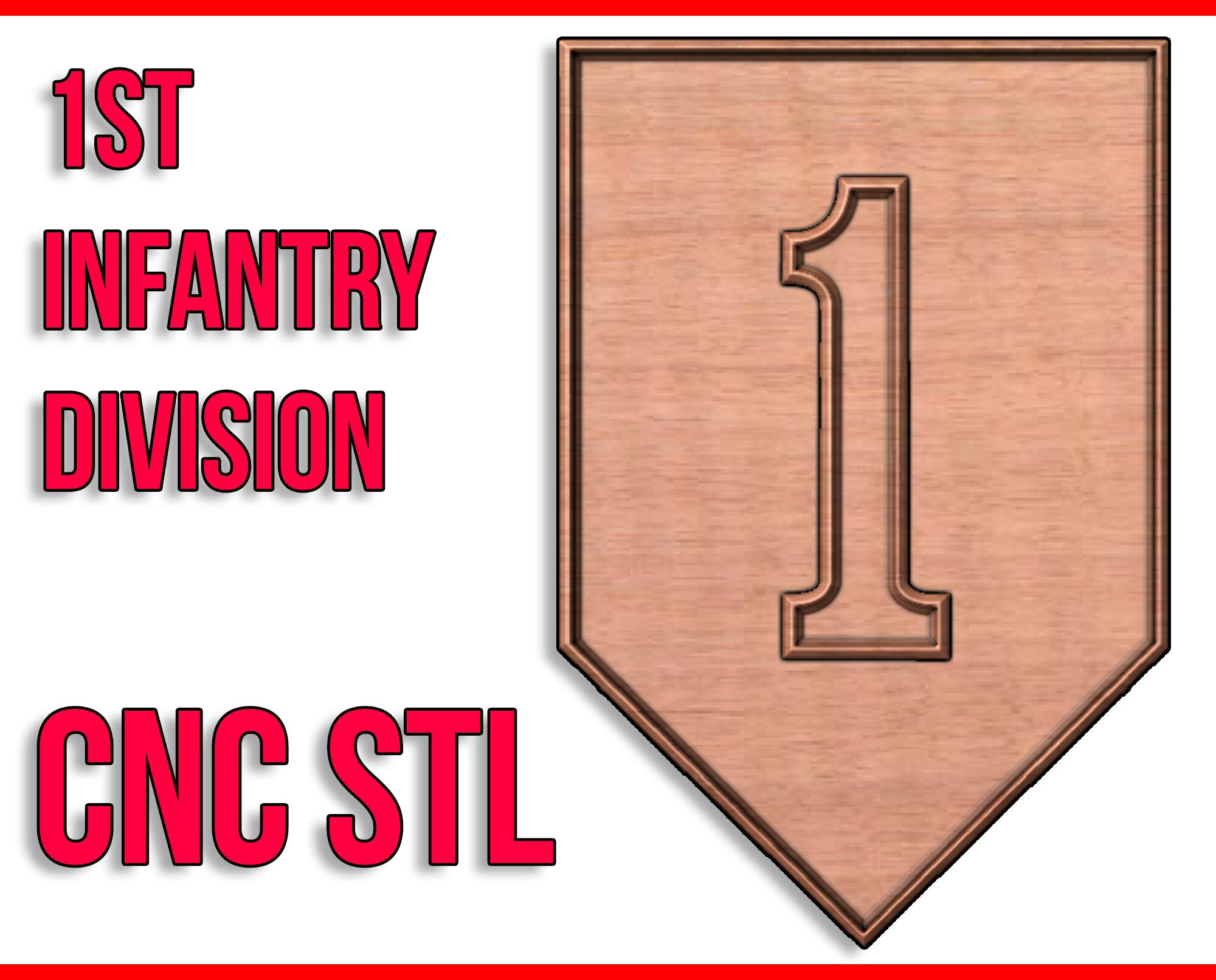 US Army 1st Infantry Division Insignia CNC Pattern 3D Design for Your ...