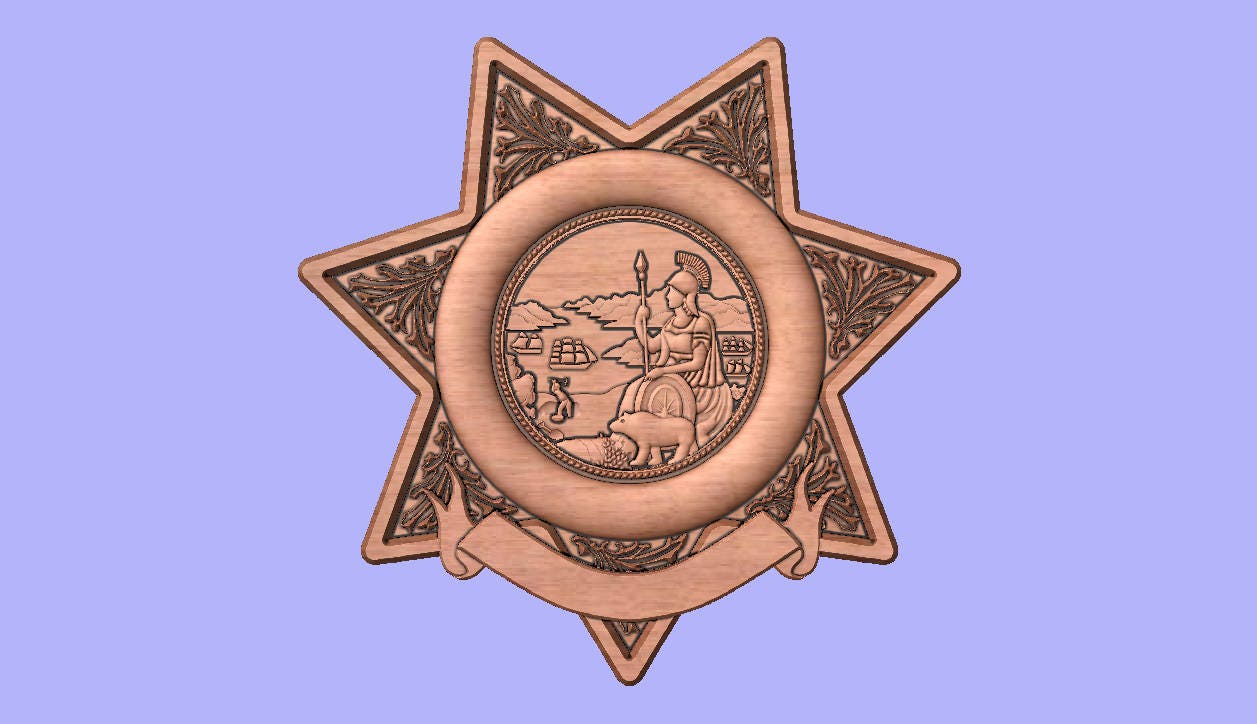 CHP California Highway Patrol Badge 3D Design Cnc Pattern for Your CNC ...