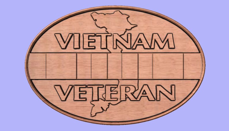 Vietnam Veteran Plaque 3d Cnc Pattern for Your CNC Router / STL File - Etsy
