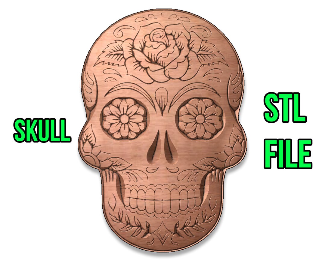 Skull 3d Cnc Pattern for Your CNC Router / STL File - Etsy