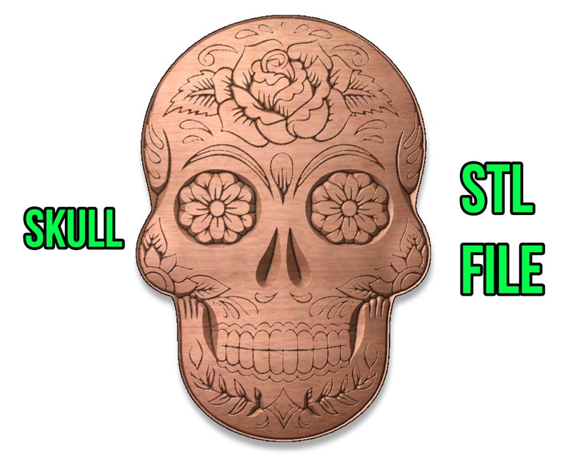Skull 3d Cnc Pattern for Your CNC Router / STL File - Etsy