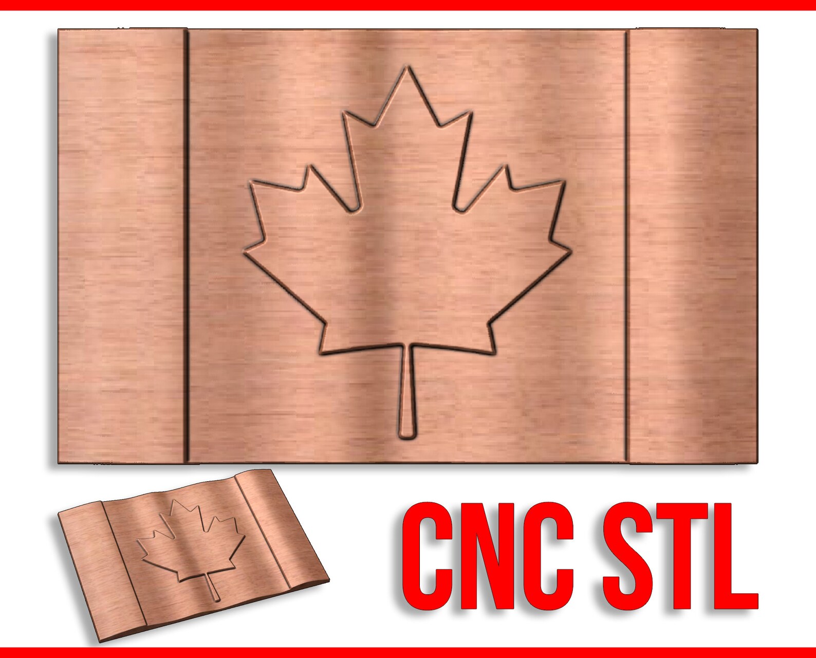 CNC Canadian Flag Pattern 3D Design for Your CNC Router / Stl File - Etsy