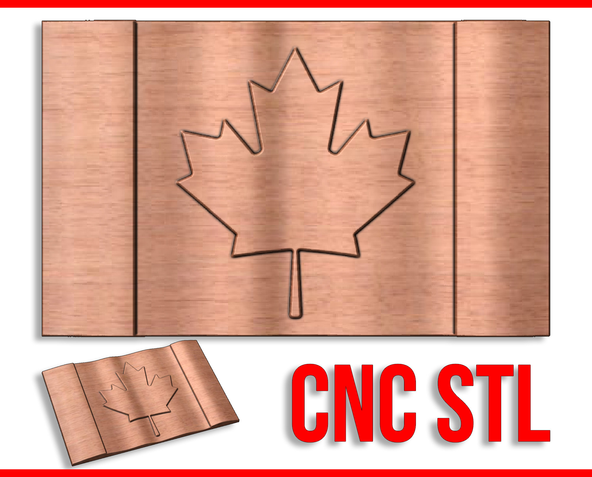 CNC Canadian Flag Pattern 3D Design for Your CNC Router / Stl File ...