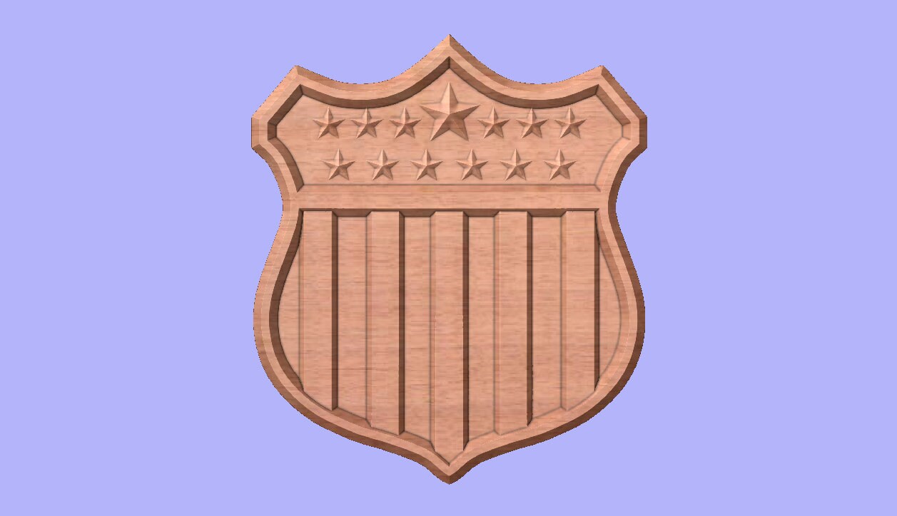 CNC Vintage American Patriotic Shield Panel Plaque Pattern 3D Design ...