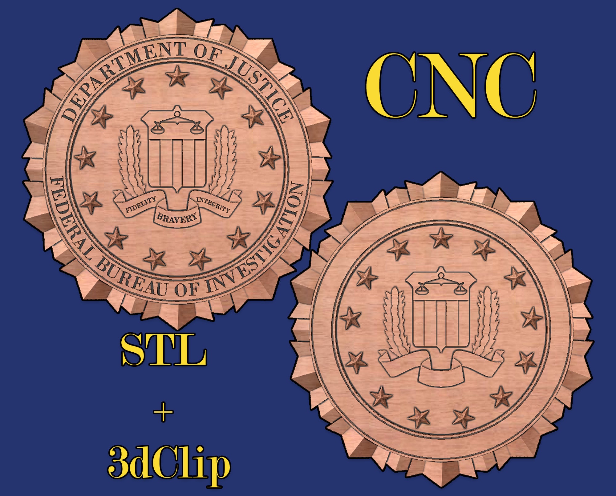 Federal Bureau of Investigation FBI 3D Design Cnc Pattern for Your CNC ...