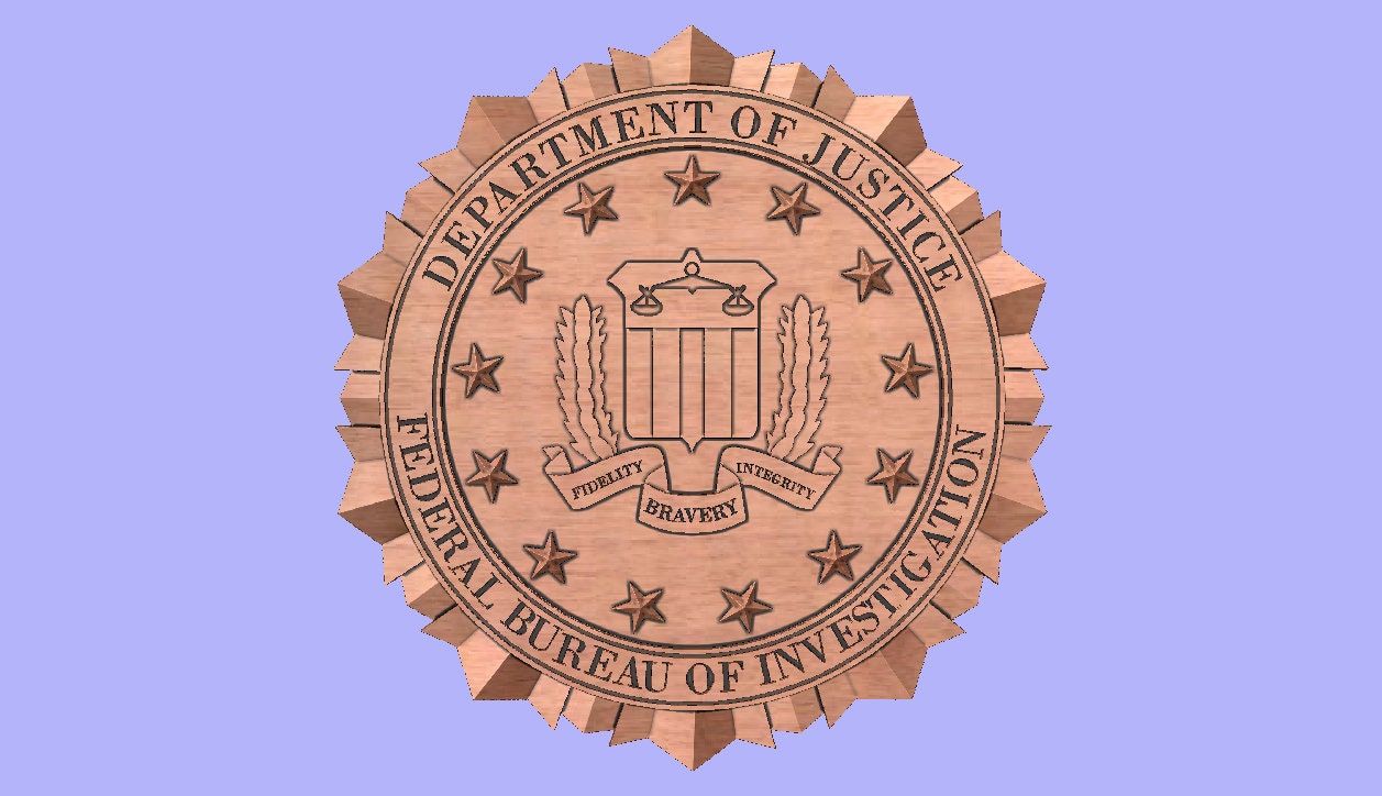Federal Bureau of Investigation FBI 3D Design Cnc Pattern for Your CNC ...