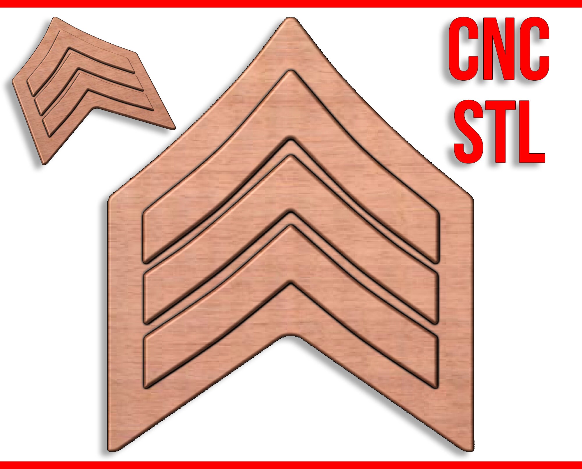 Police Sergeant Chevrons Patch 3d Cnc Pattern for Your CNC - Etsy