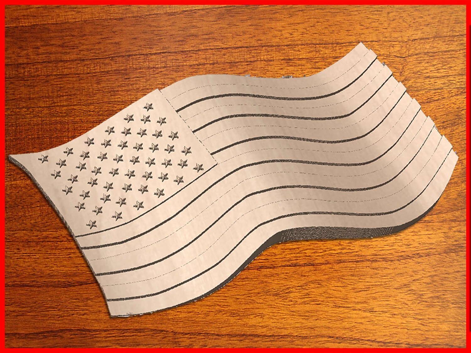 Two Stars and Stripes 3D Design Cnc Pattern for Your CNC - Etsy