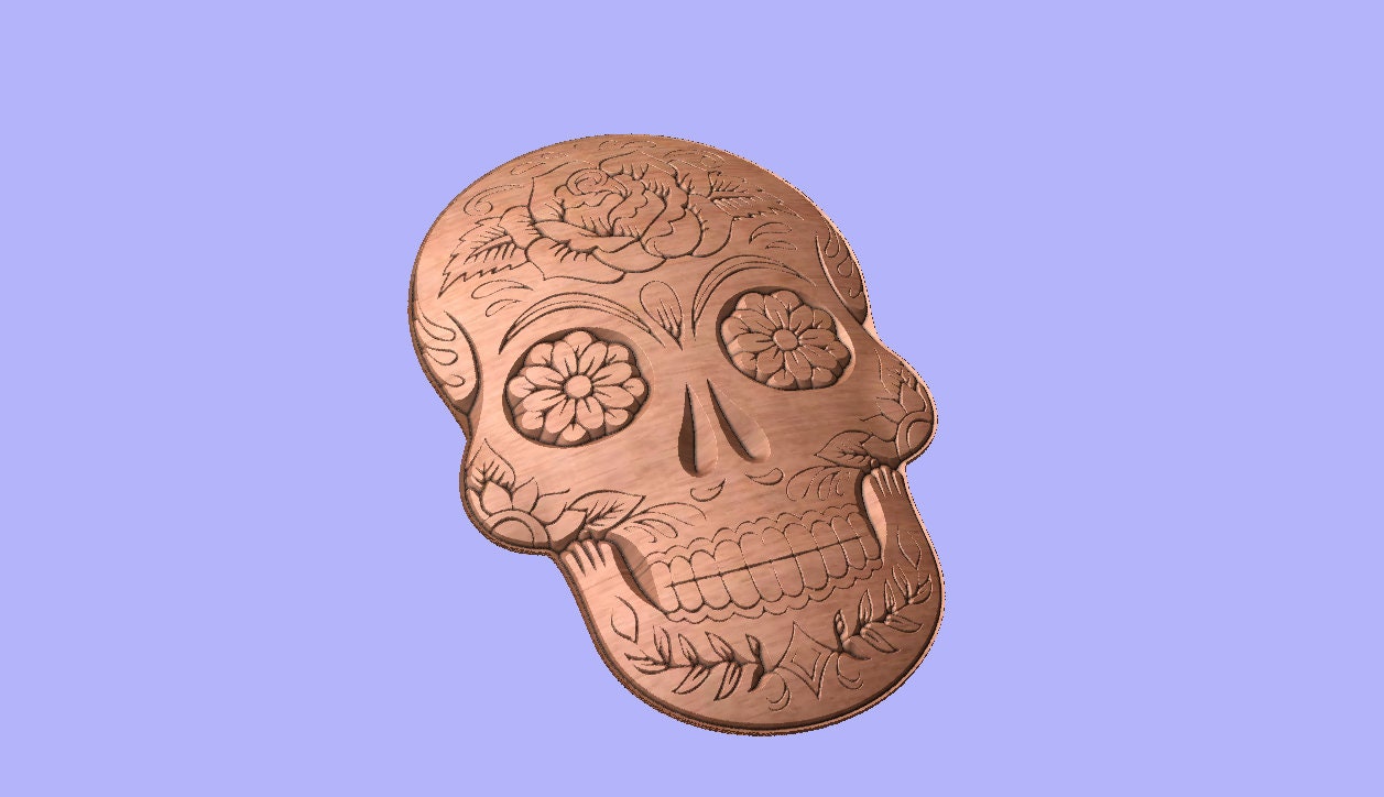 Skull 3d Cnc Pattern For Your Cnc Router Stl File Etsy