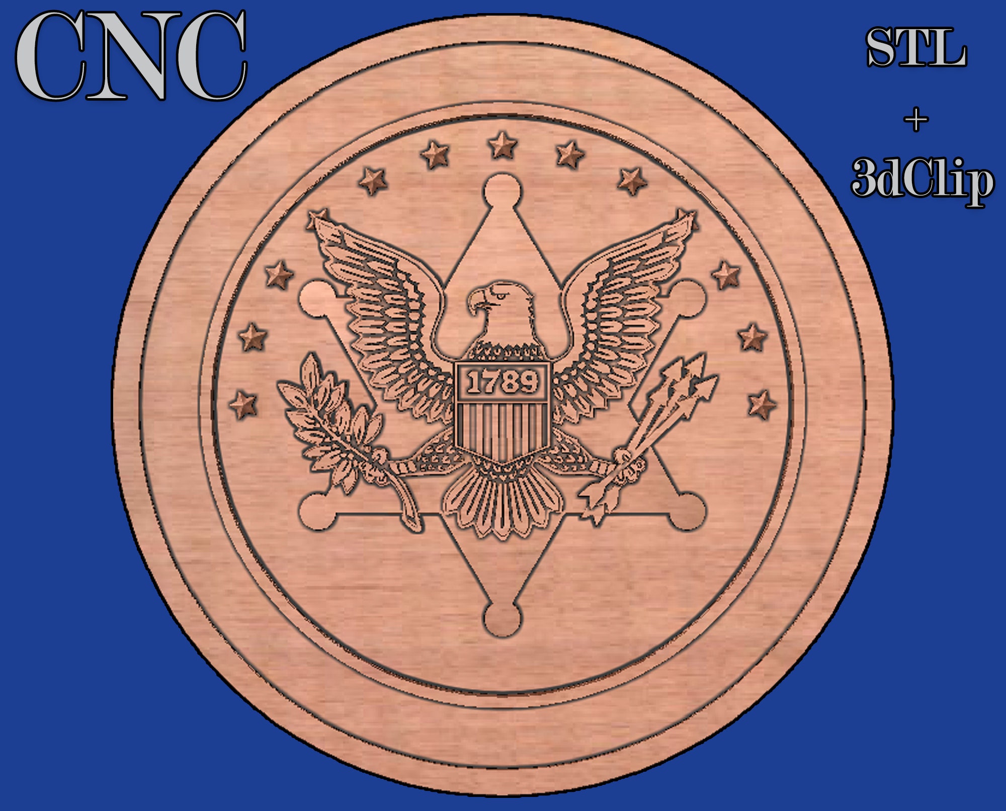 US Marshals Seal 3D Design Cnc Pattern for Your CNC Router / STL File ...