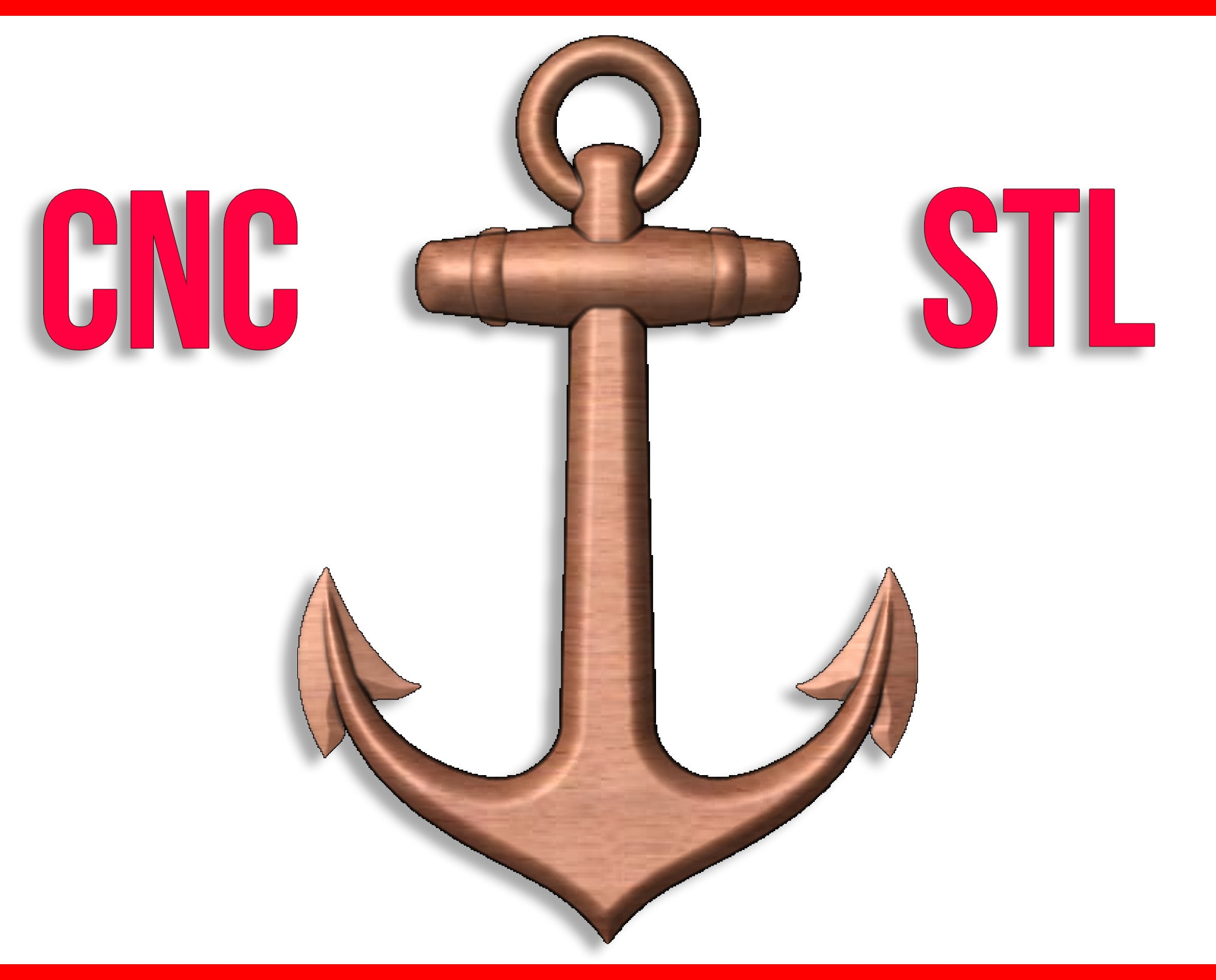 CNC Anchor Nautical Naval pattern 3D design for your CNC router stl ...