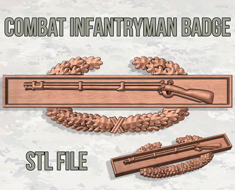 Combat Infantryman Badge 3d Cnc Pattern For Your Cnc Router Stl File