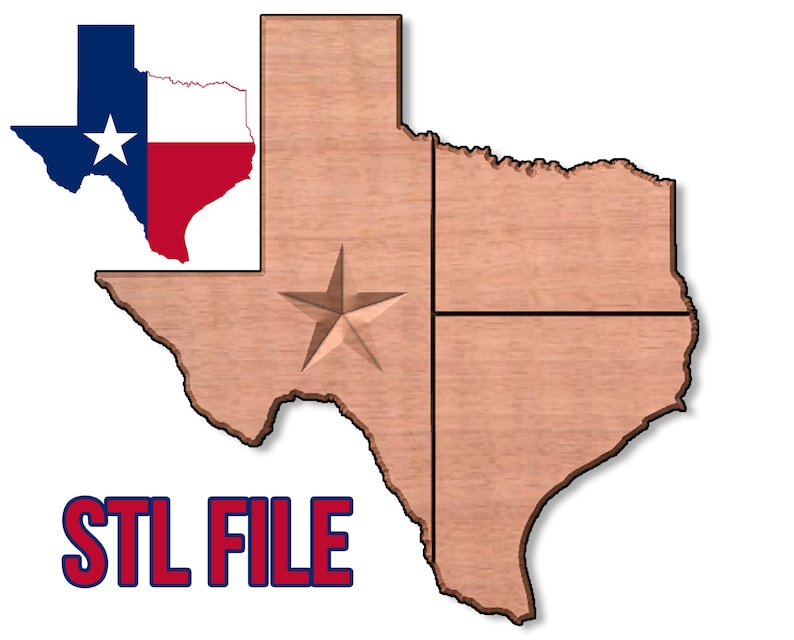 Texas Flag Map CNC Pattern for You CNC Router / STL File - Etsy