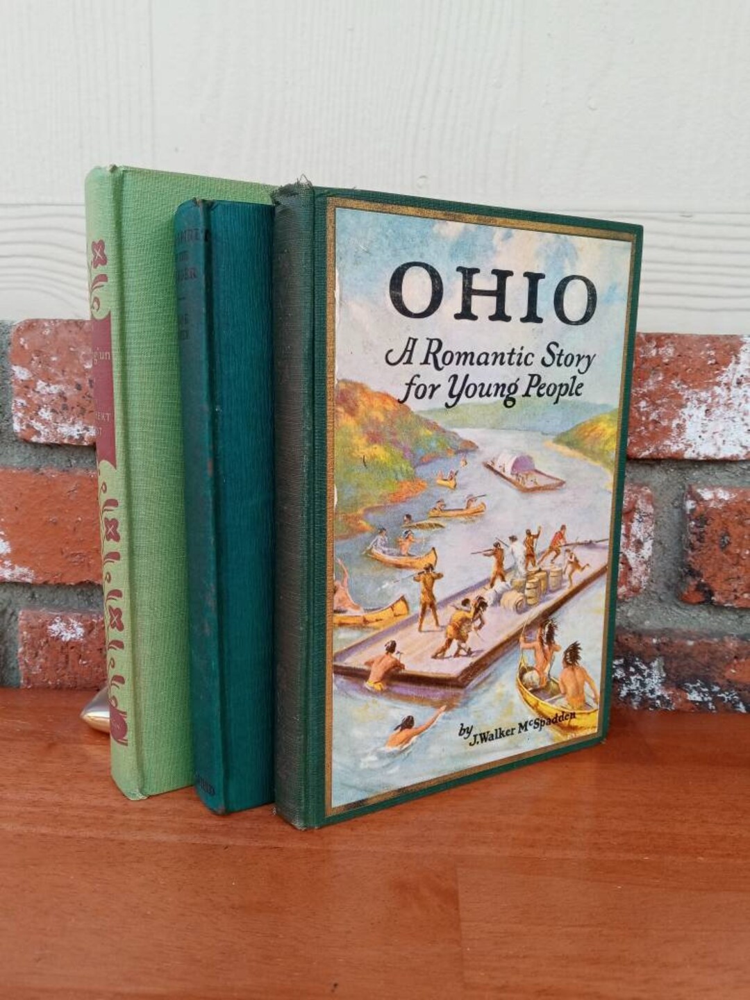 Three Green 1940s Vintage Books, Antique Children's Book, American ...