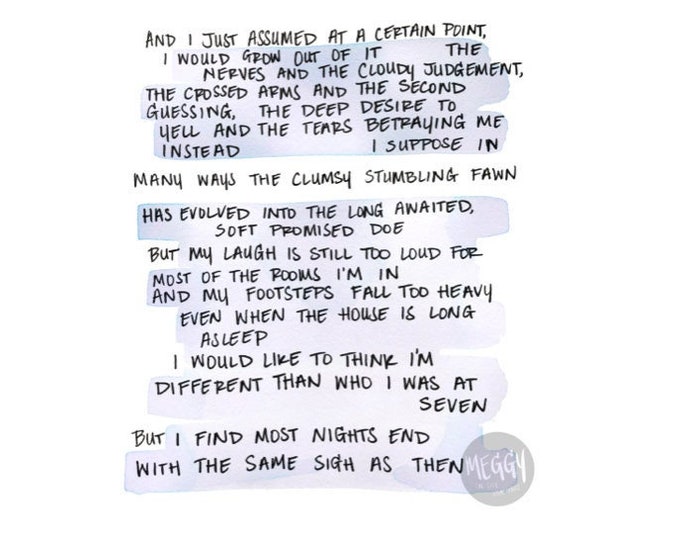 Title: “fawn” Painted Poem Archival Giclée Art Print - Original Poem by ...