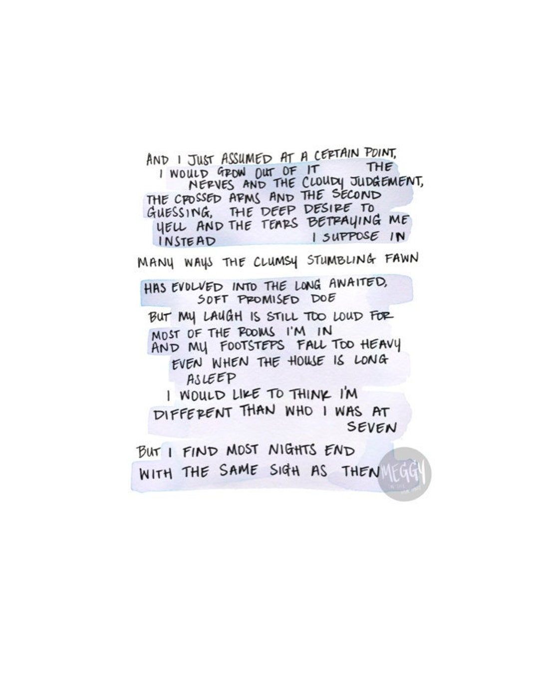 Title: “fawn” Painted Poem Archival Giclée Art Print - Original Poem by ...