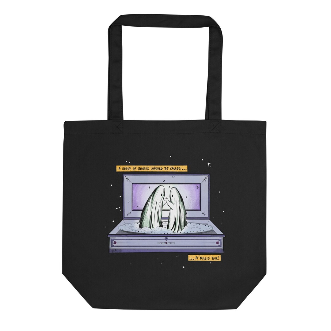 Tote Bag Sheet Ghost Music Box Cute Halloween Fall Eco Tote - Etsy