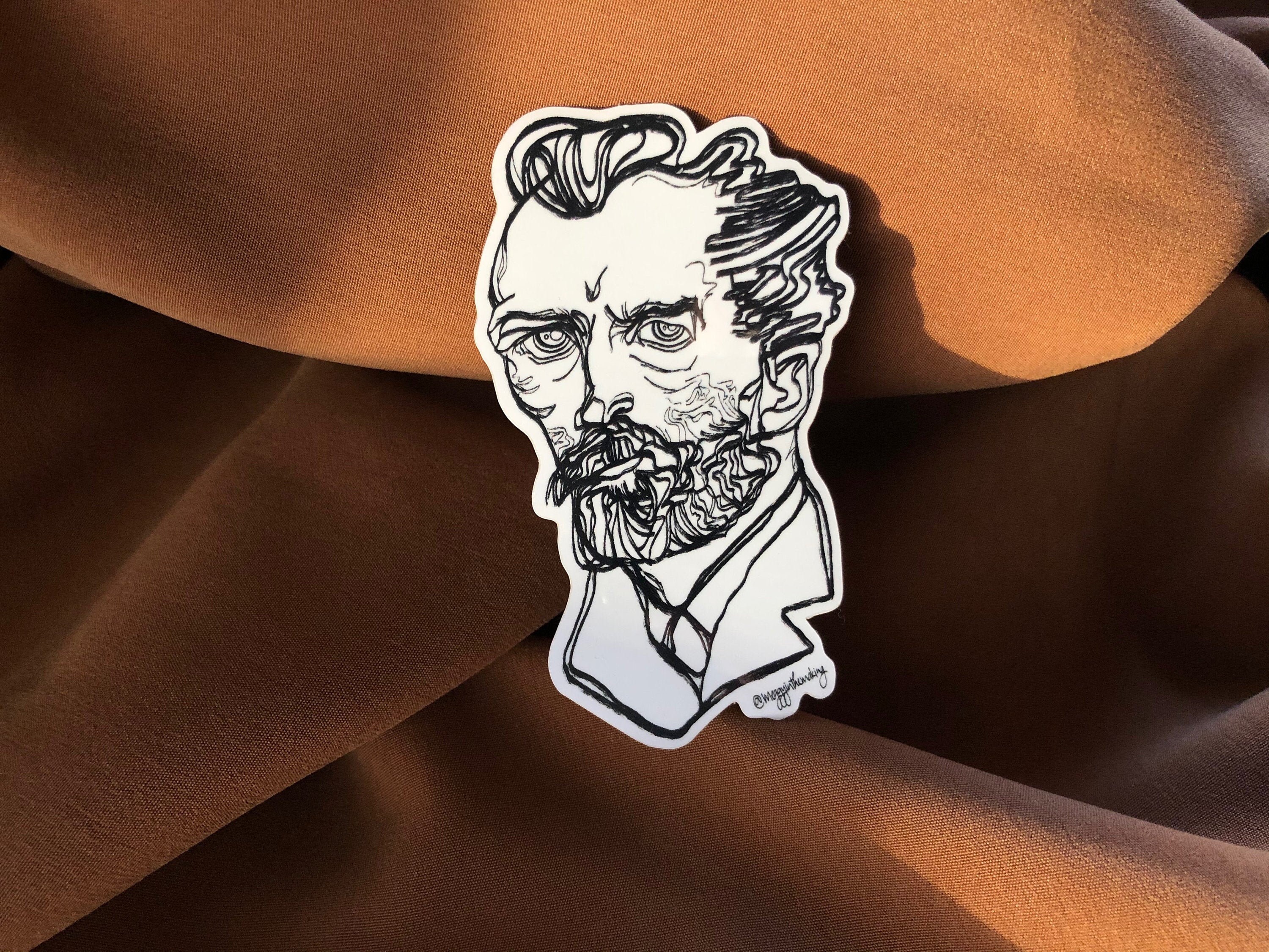 Van Gogh Sticker 3.3" X 2" - Meggy in the Making Original Illustration ...