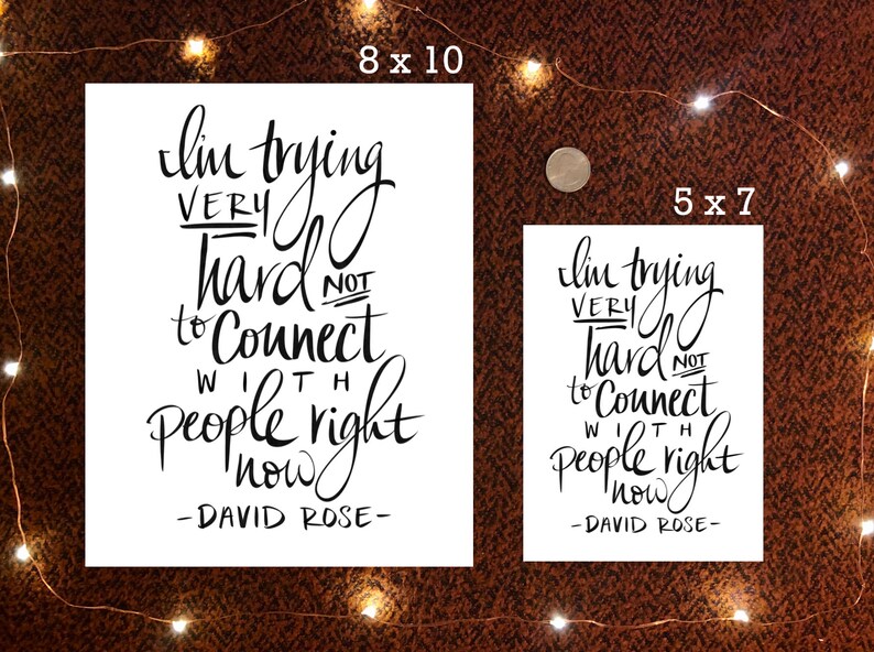 Schitts Creek David Rose Quote Art Print i'm Trying - Etsy