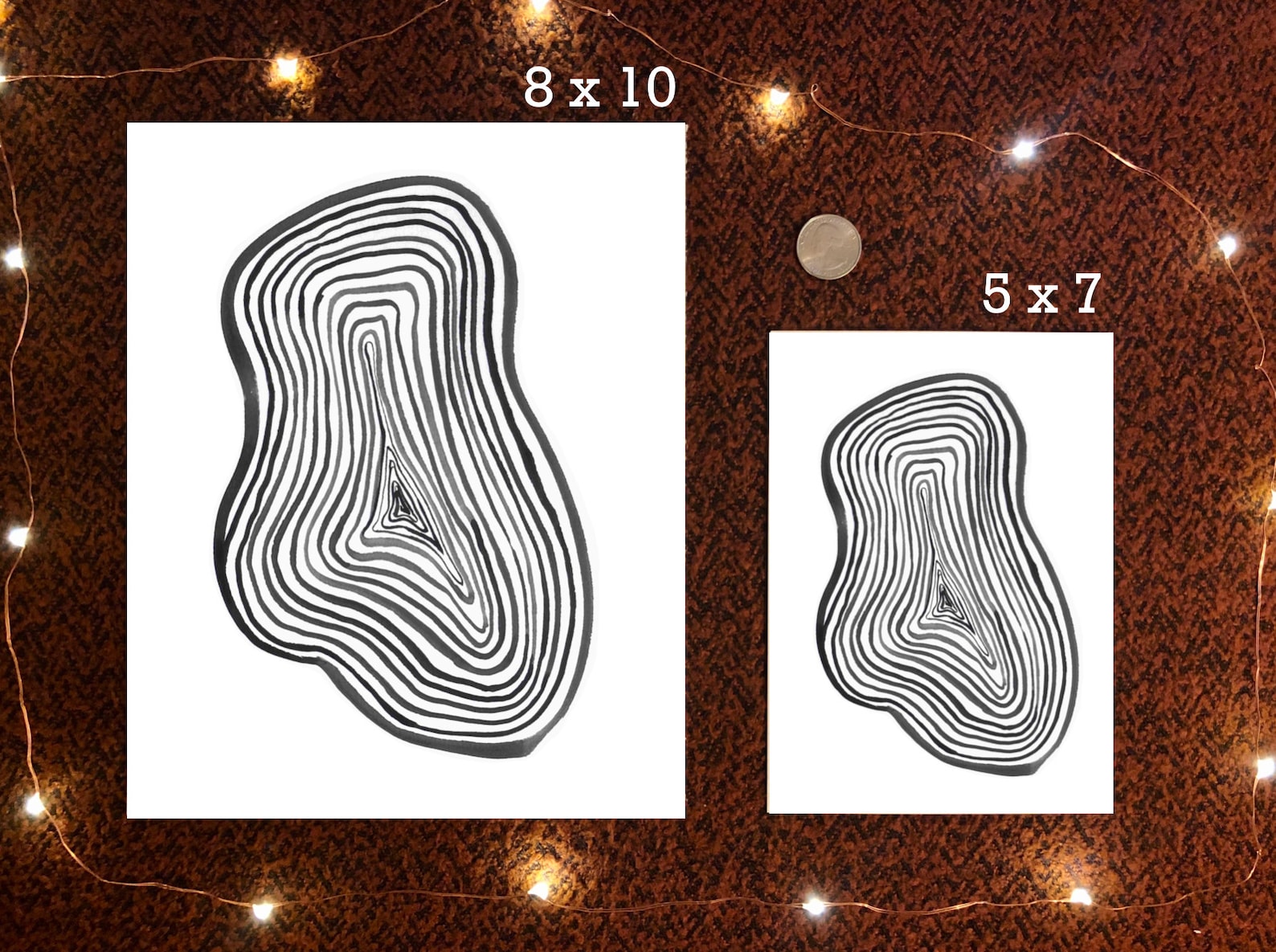 Tree Stump #3 Art Print - Forest Series - Minimal Black & White Line ...