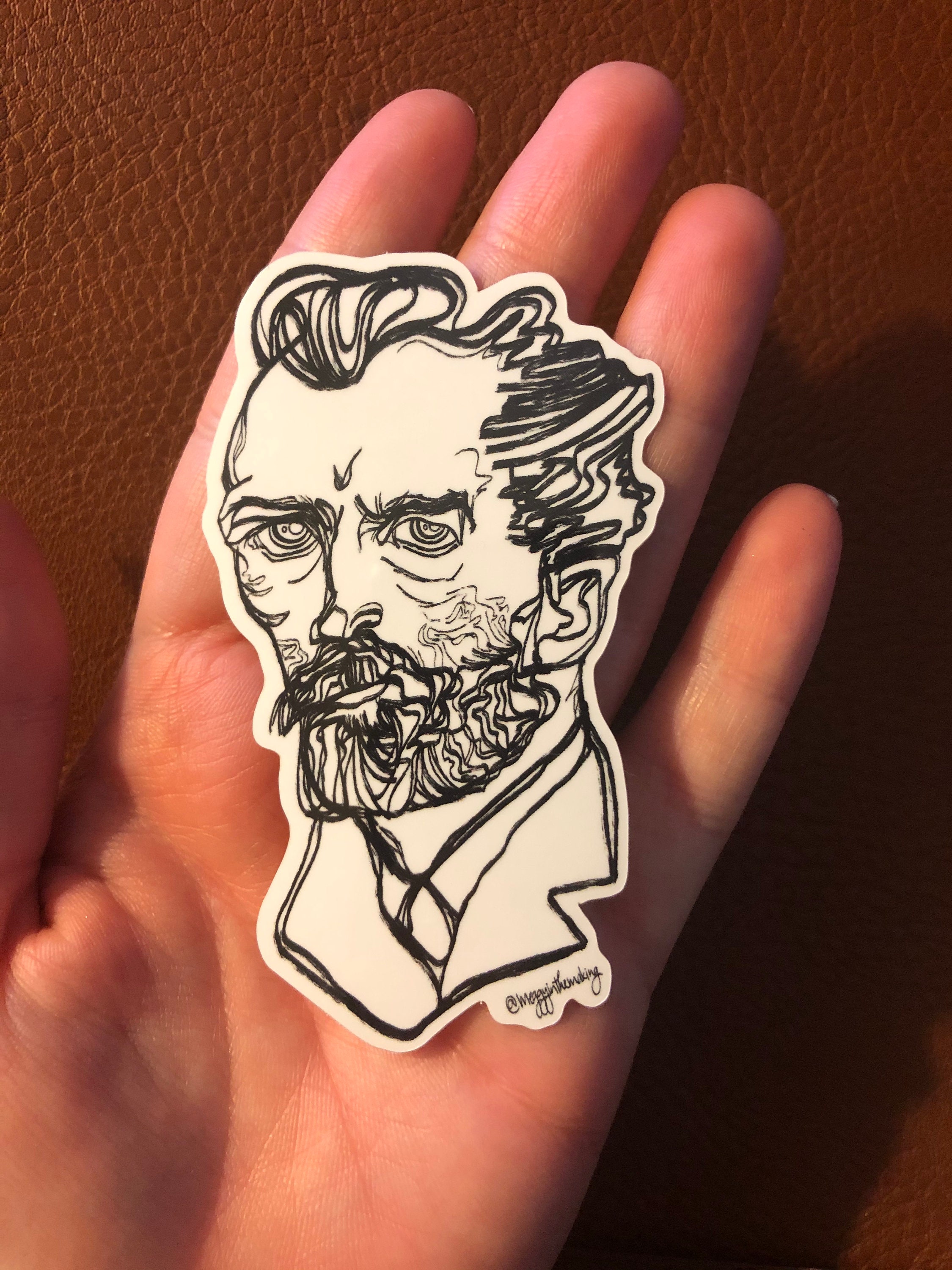 Van Gogh Sticker 3.3" X 2" - Meggy in the Making Original Illustration ...