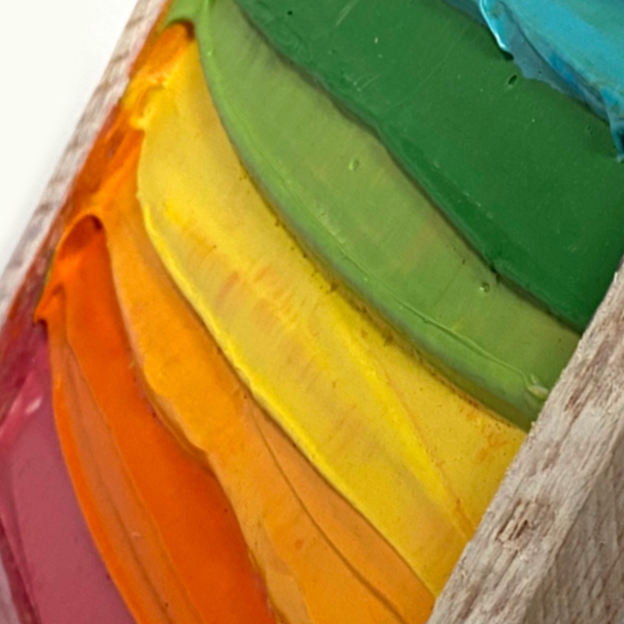 Thick Texture Goopy Rainbow Painting, Rustic White Upcycled Palette ...