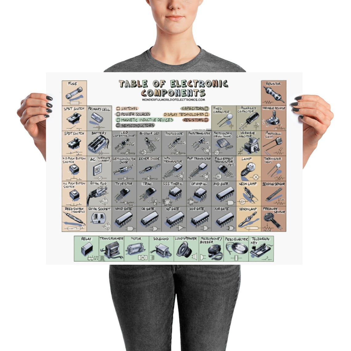 Table of Electronic Components Poster - Etsy