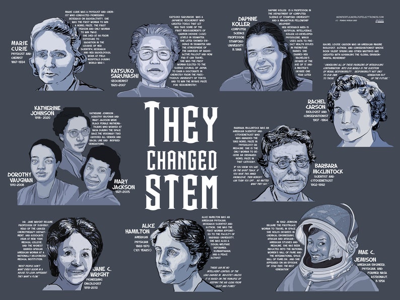 THEY CHANGED Stem" Poster, Eleven Women That Changed Science - Etsy