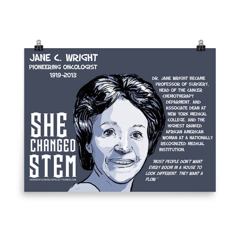 SHE CHANGED STEM Poster. Jane C. Wright. Pioneering Oncologist (funding ...