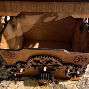 Large Wooden Gear Puzzle Box Kit – Mechanical, Functional (color Lid ...