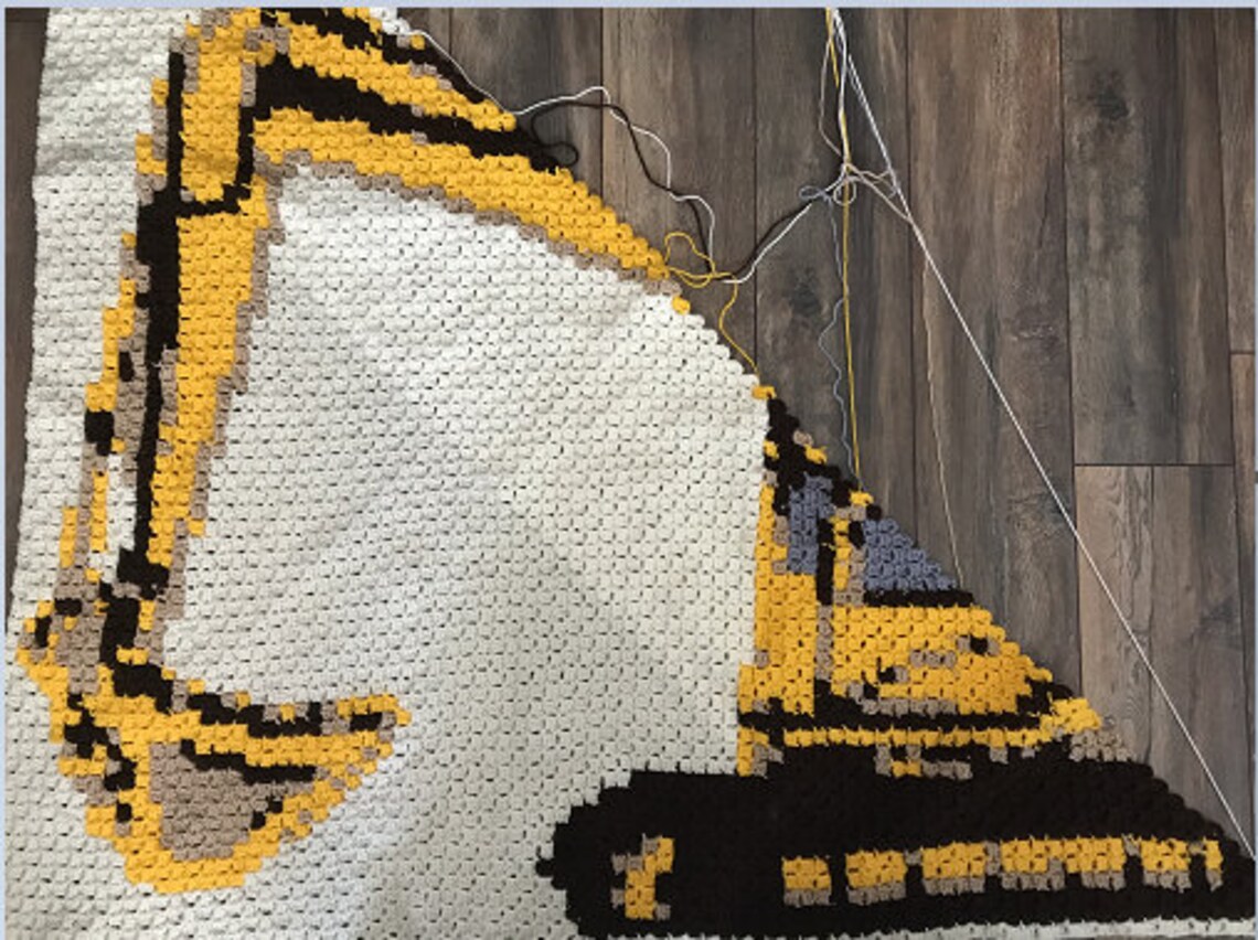 Crochet Blanket, C2C Crochet, PDF, Excavator, Digger, Graphgan Pattern ...