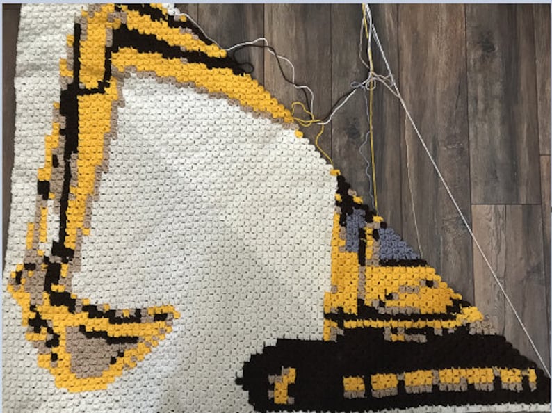 Crochet Blanket, C2C Crochet, PDF, Excavator, Digger, Graphgan Pattern ...