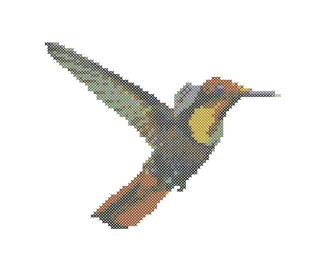 Hummingbird Cross Stitch Pattern: Modern Bird Design (PDF) - Etsy